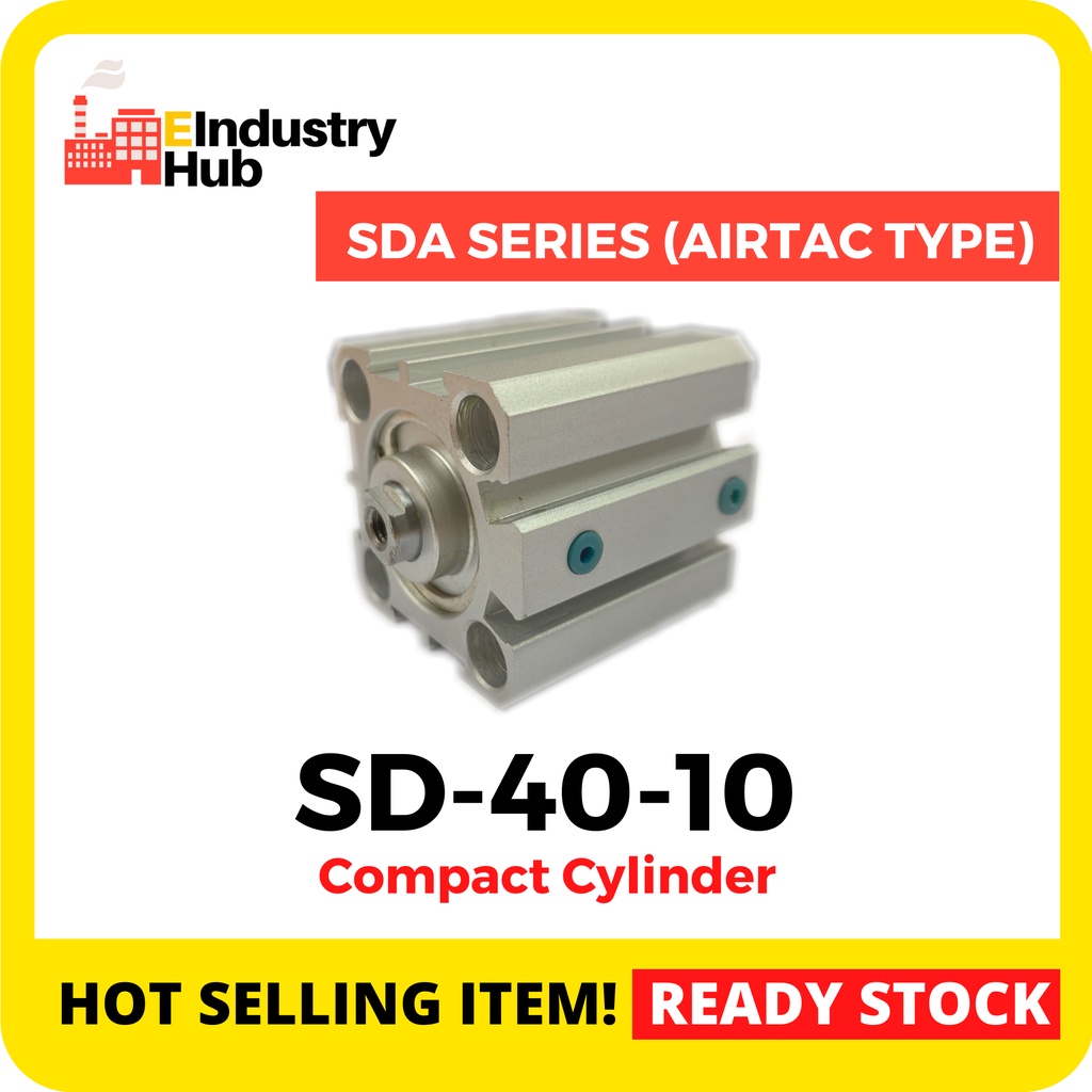 SD-40-10 Compact Cylinder Double-acting Pneumatic Air Cylinder, 40mm ...