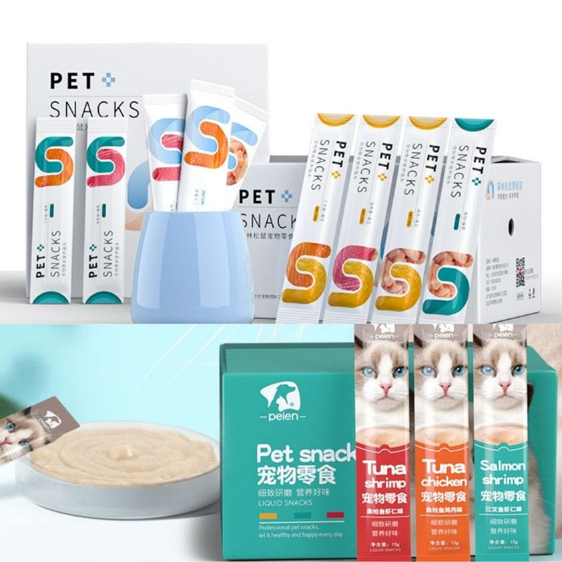 PEIEN Cat Snack Stick Cat Treats Cat Wet Food Vitamin Supplement 15g ...
