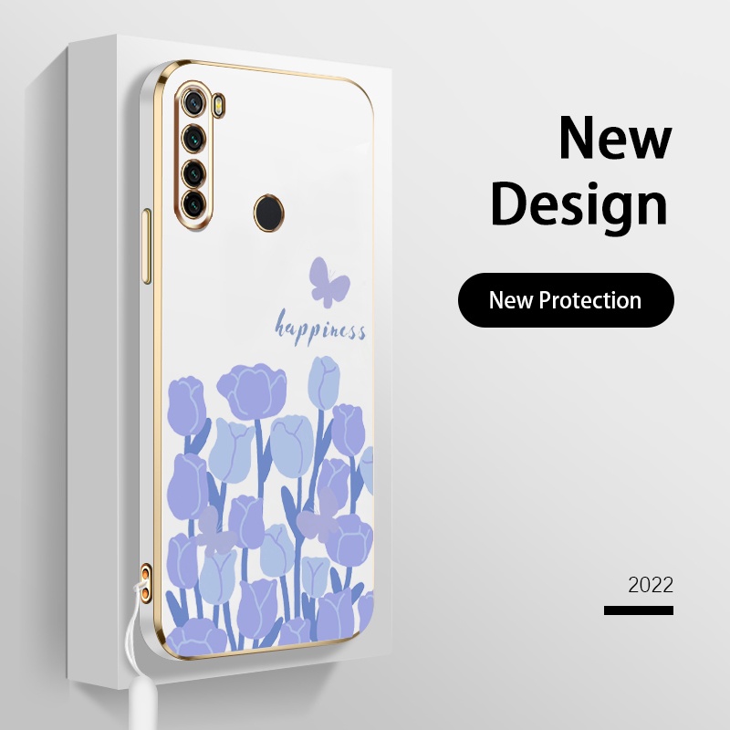 Tulip Flower Pattern Phone Case for Xiaomi Redmi Note 8 2021 Luxury ...