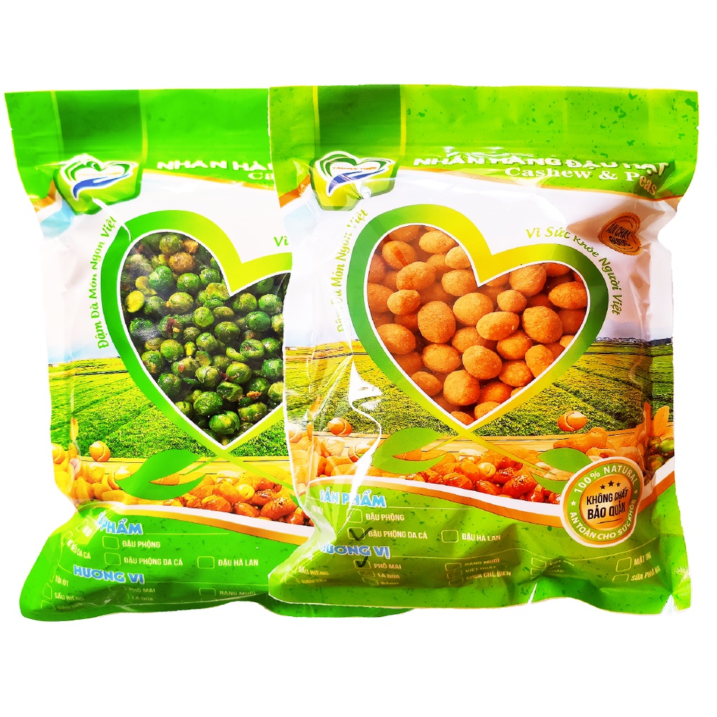 Combo 1KG beans 2 flavors: cheese fish skin peanuts and Tam Duc Thien ...