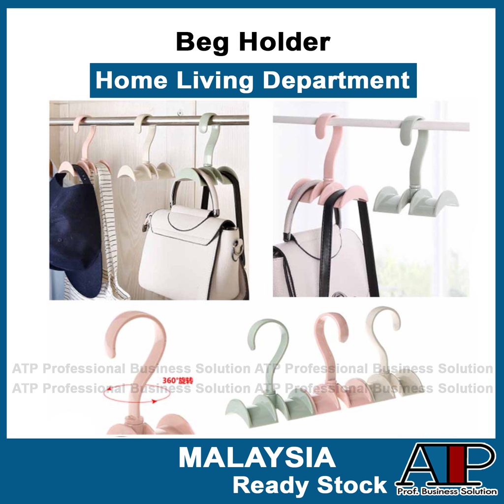 Pemegang Beg Creative bag bes holder storage rack wardrobe nail-free ...