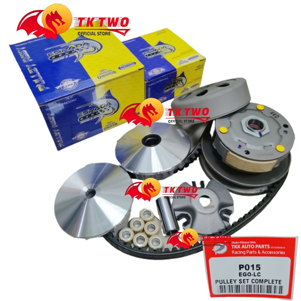 (P015) PULLEY SET EGO LC FRONT PULLEY REAR PULLEY BELTING WITH BUSH ...