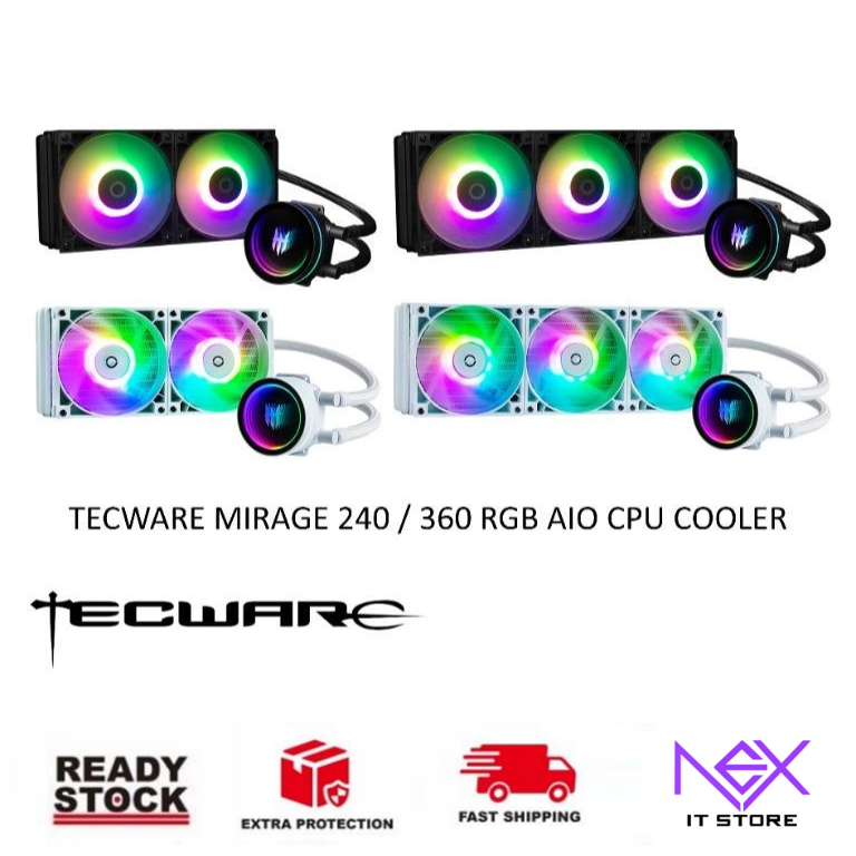 TECWARE MIRAGE 240 / 360 ARGB LIQUID COOLER 240MM INTEL AMD LGA1700 ...