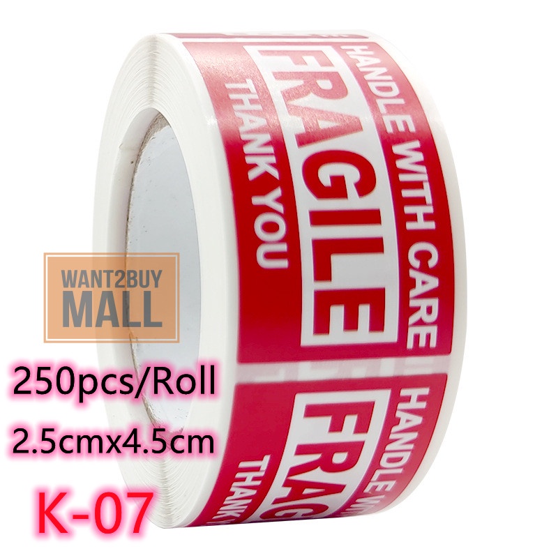 🇲🇾 1000pcs/roll Fragile Sticker Pos Laju Courier Handle With Care Do ...