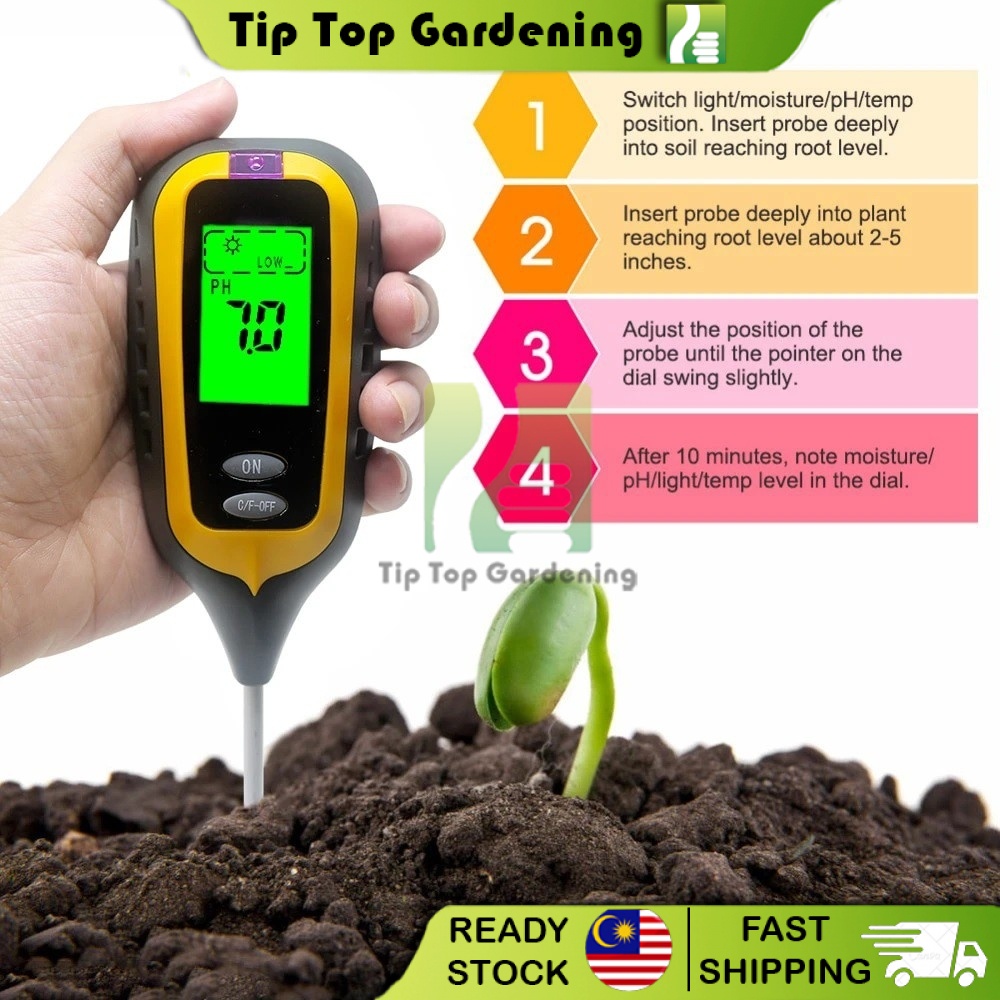 NEW UPGRADED HIGH-PRECISION 4 IN 1 DIGITAL SOIL SURVEY INSTRUMENT (S40 ...