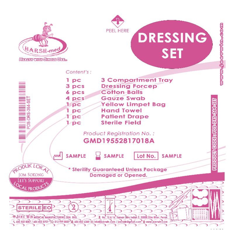 Harsh-Med Woundcare Disposable 364 Dressing set (Set of 10) - 3 ...