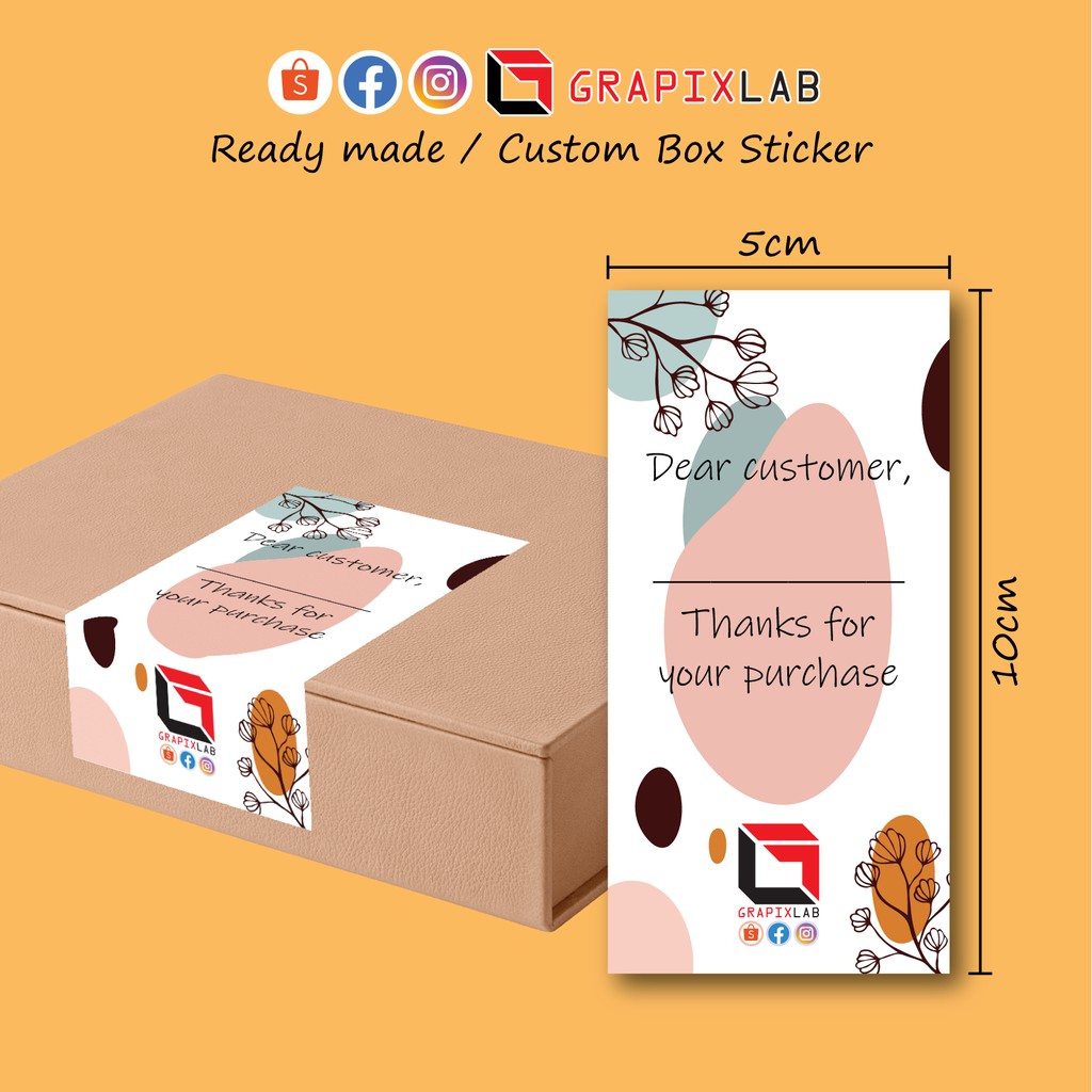 Ready & CUSTOM Box Sticker/ Sticker Kotak/ Labels Packaging/ Sealing ...