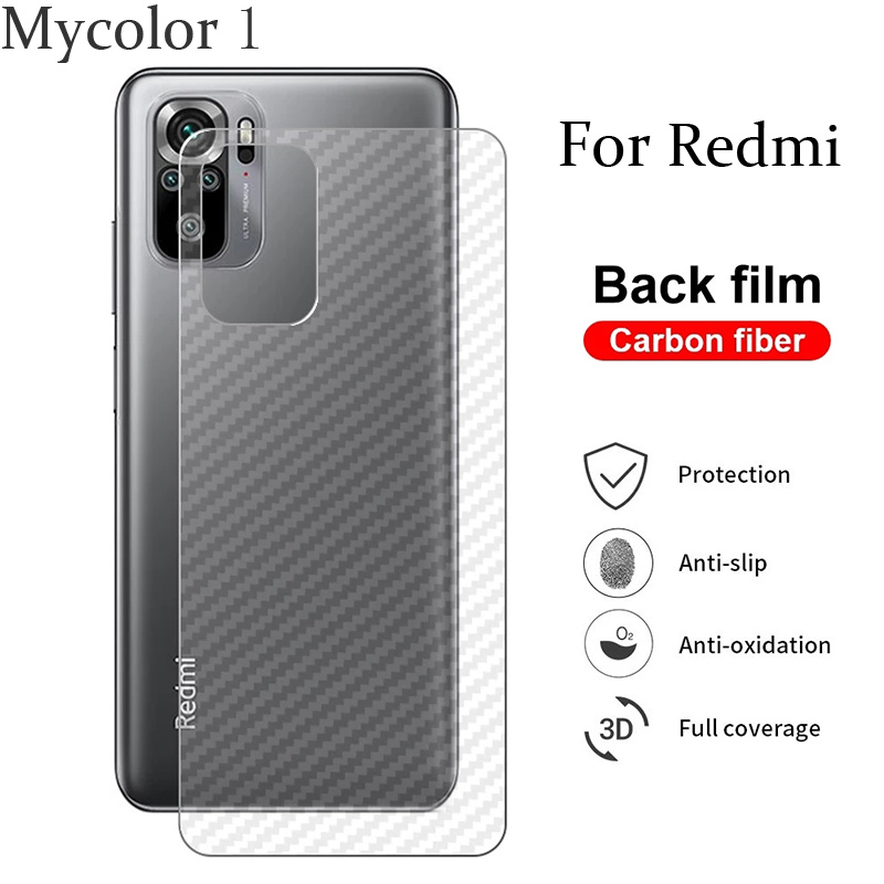 Carbon Fiber Back film For Redmi 13C 12 12C 11A 10 Note 13 12 11 11S ...