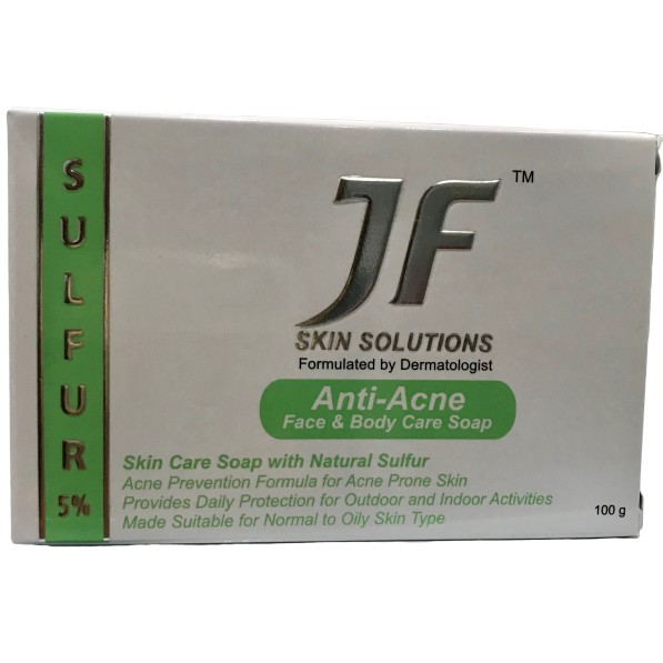 JF SKIN SOLUTIONS ANTI-ACNE FACE&BODY CARE SOAP 100G (SULFUR 5% ...