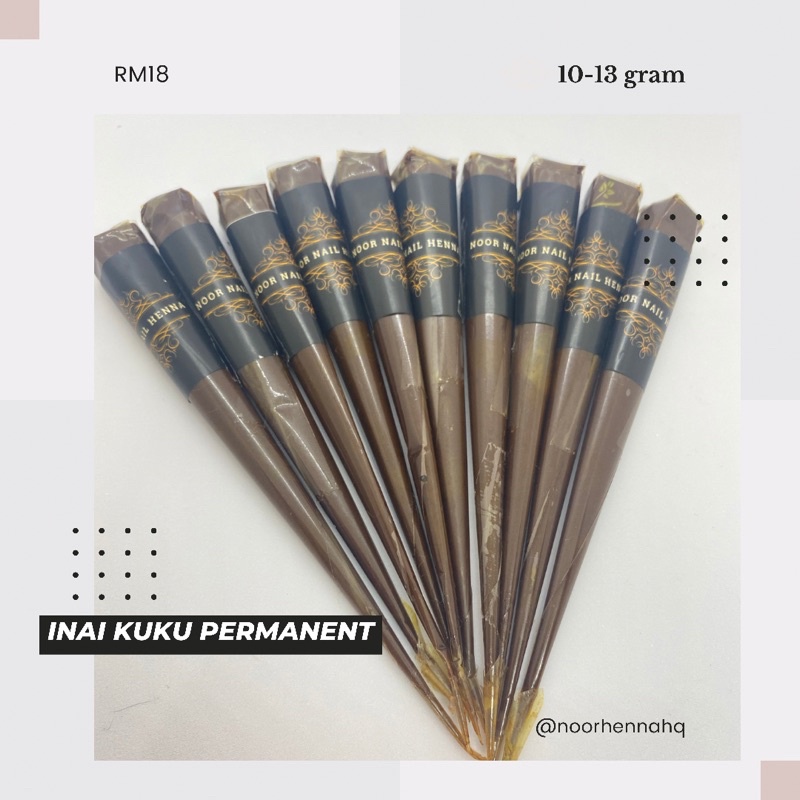 Noor Nail Henna 💯 % Daun Inai Asli | Inai Kuku Non Fading | Inai Kuku ...