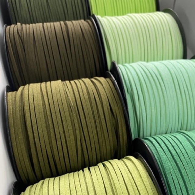 GREEN 5 meter 3mm Flat Suede Korean Velvet Leather Cord String for ...