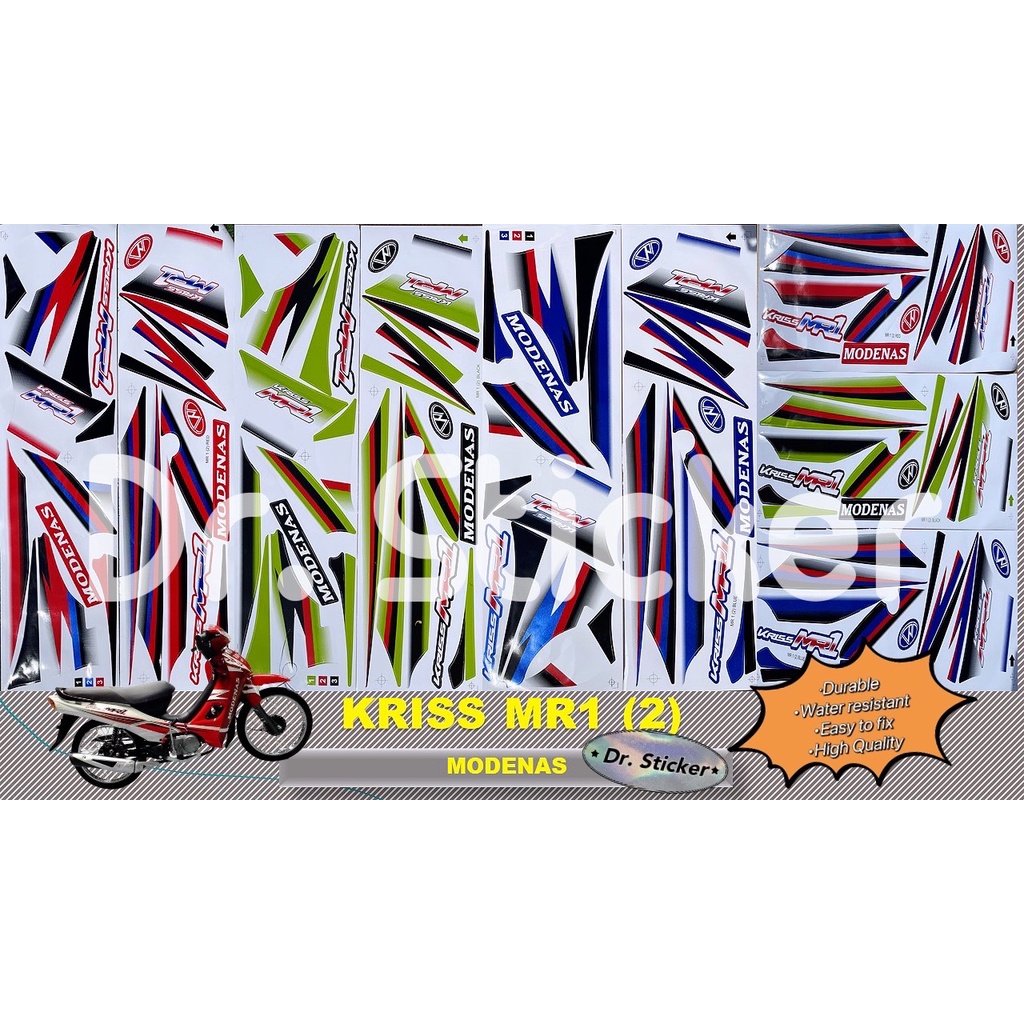 MODENAS MR1 MR-1 Stripe Stiker Sticker MODENAS KRISS110 KRISSFL ...