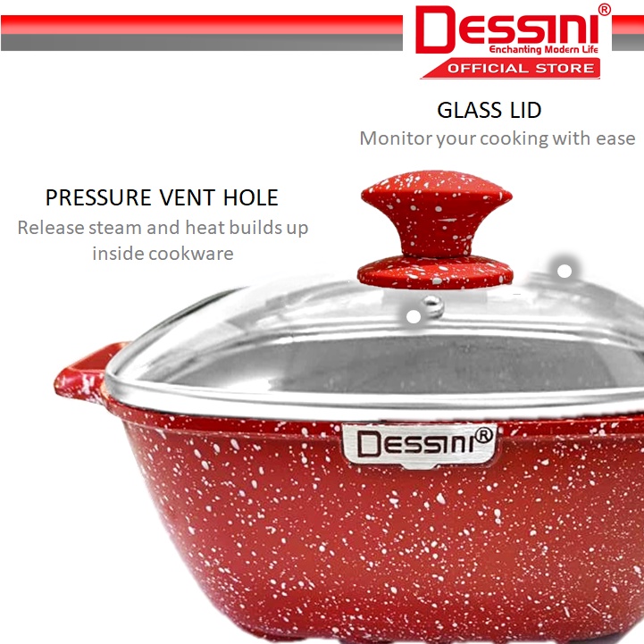 DESSINI ITALY 17 Pcs Casserole Die Cast Aluminium Non Stick Pot Bowl ...