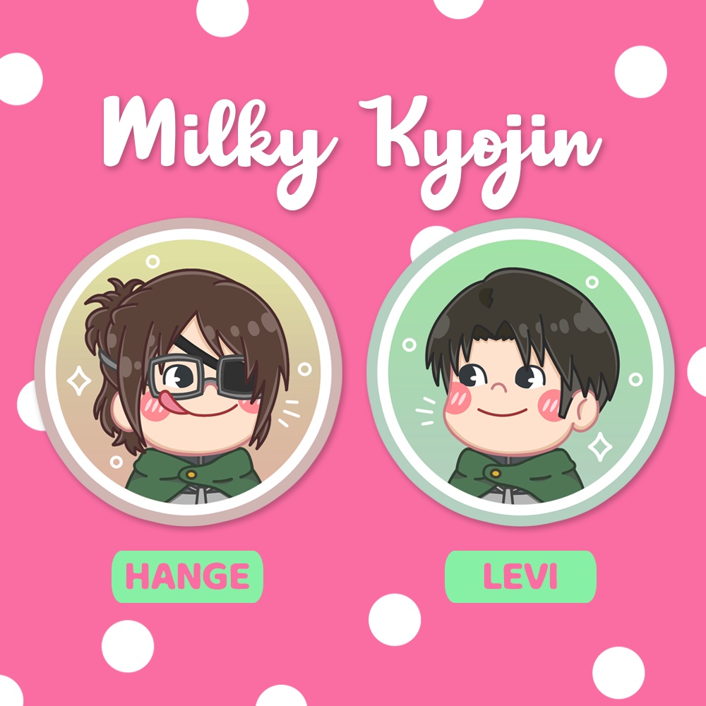 Attack on Titan Milky Candy Pin - Hange & Levi (Bakawears) | Shopee ...