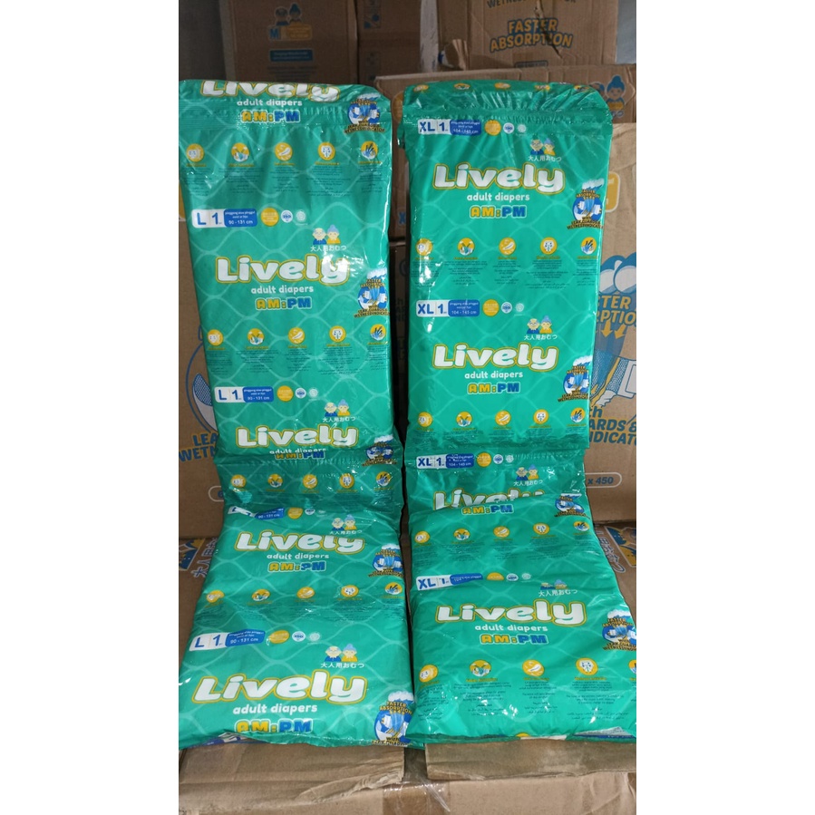 Lively Adult Diapers M1 / L1 / XL1 Renceng | Shopee Malaysia