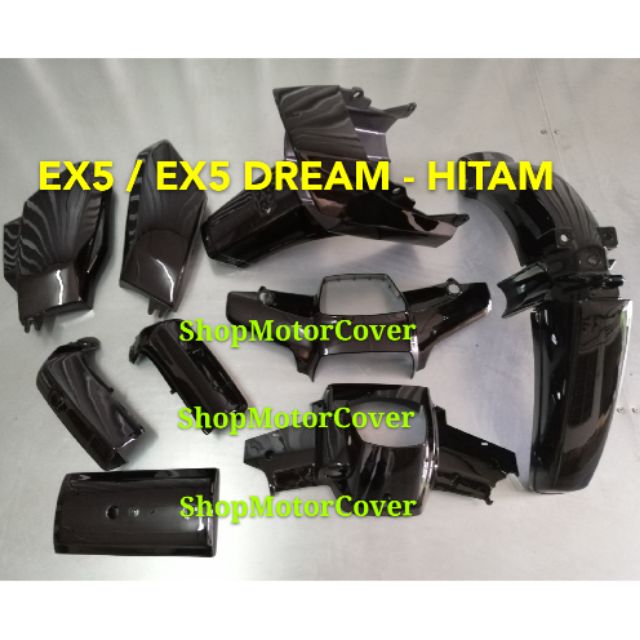HONDA EX5 / EX5 DREAM BODY COVER SET FULL HITAM METALLIC ( HLD ) HONDA EX5 HIGH POWER BODY ...
