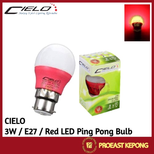 CIELO - 3W/ E27 / Red LED Ping Pong Color Bulb | Shopee Malaysia