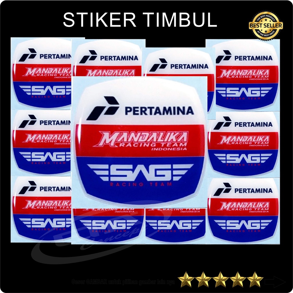 Embossed resin Sticker Team MANDALIKA Pertamina Motorcycle Logo Sticker ...