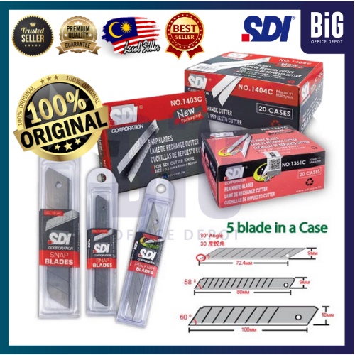 【READY STOCK | 20TUBES/BOX】SDI CUTTER BLADE REFILL | CUTTER REFILL ...