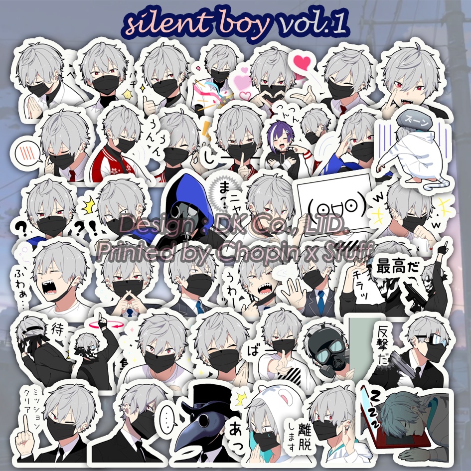 Sticker Pack Silent Boy/Anime Sticker Cute Cute Boy Cool | Shopee Malaysia