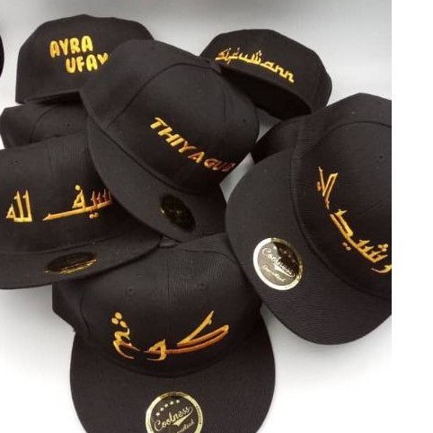 CUSTOM ADULT SNAPBACK CAP Topi sulam nama logo. | Shopee Malaysia