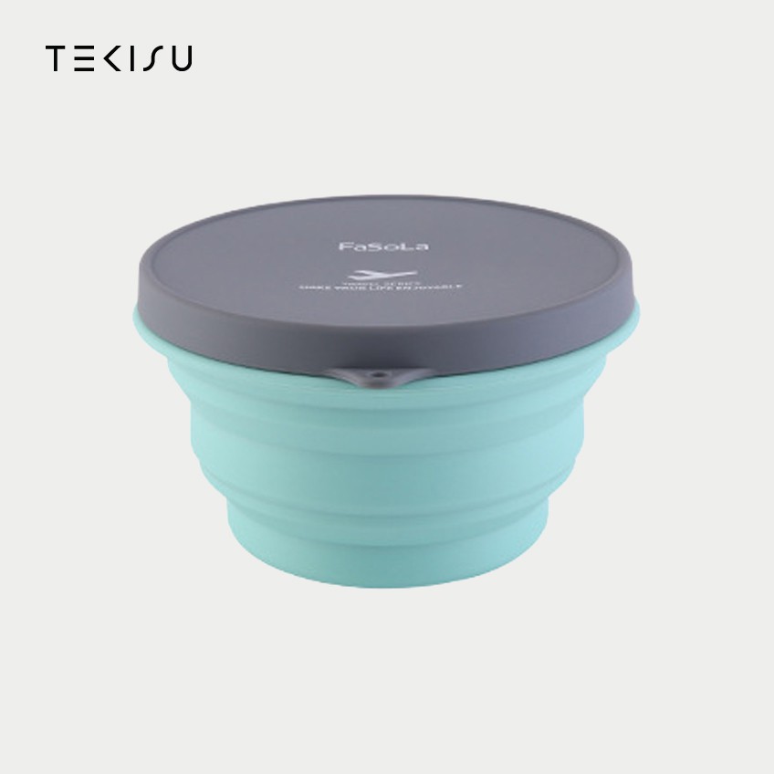 Tekisu X Fasola | Silicone Collapsible Bowl with Lid, Camping Picnic ...