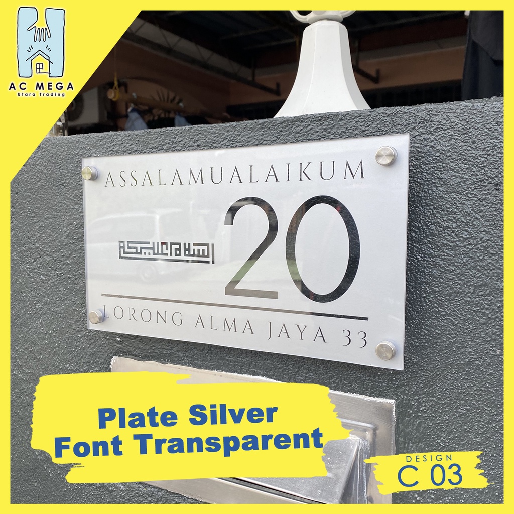 SILVER EDITION - House Number Exclusive | Number Rumah | sign plate ...
