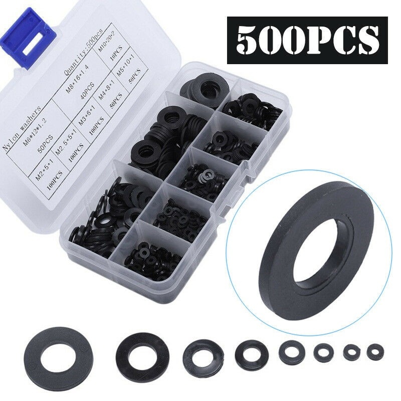 【HOT】500Pcs Nylon Flat Rubber O-ring Seal Hose Gasket Repair Rubber Gasket M2-M10 | Shopee Malaysia