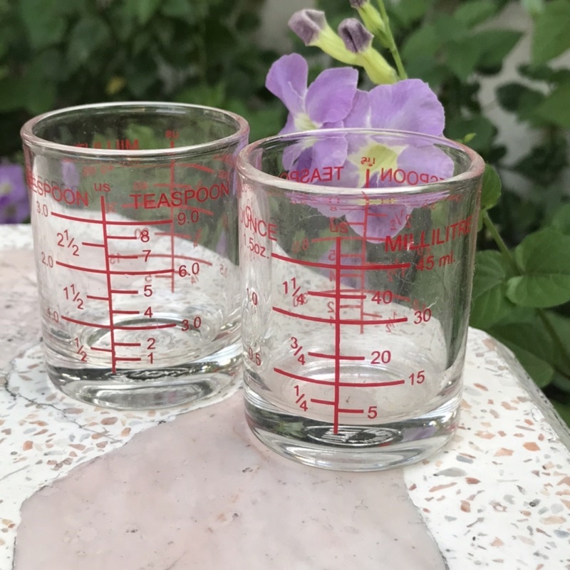 Glass Pek Measuring Cup Hot Brew Carnation Red Scale 1.5oz/45ml Size ...