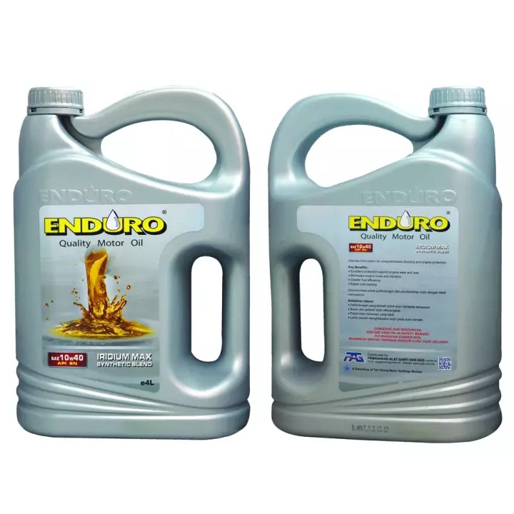 ENDURO 10W-40 SN SEMI SYN ENGINE OIL 4L | Shopee Malaysia