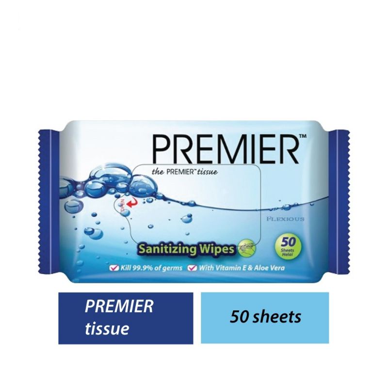 PREMIER SANITIZING WIPES WET TISSUE - 2PCS x 50'S | Shopee Malaysia