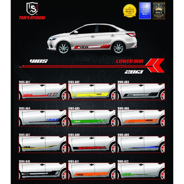 🔥Promotion🔥Toyota Vios Lower Bar Stickers | Shopee Malaysia