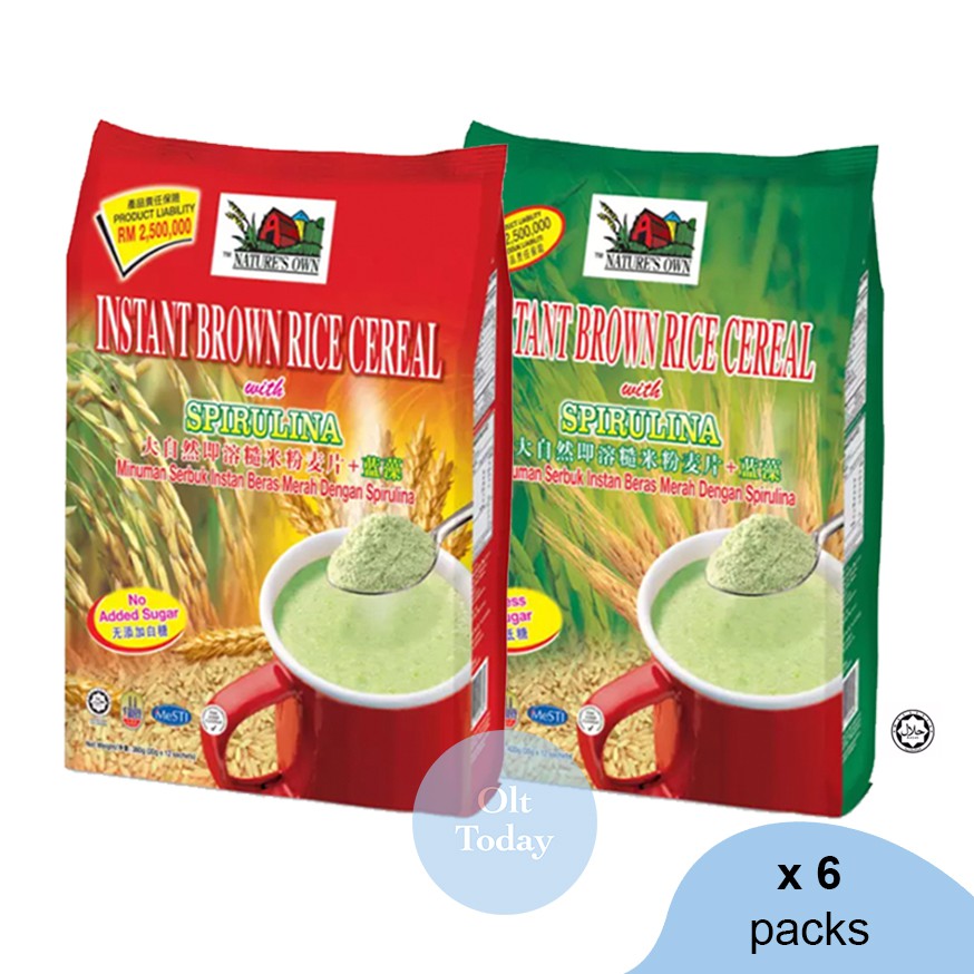 NATURE'S OWN Instant Brown Rice Cereal with Spirulina - No Sugar / Less ...