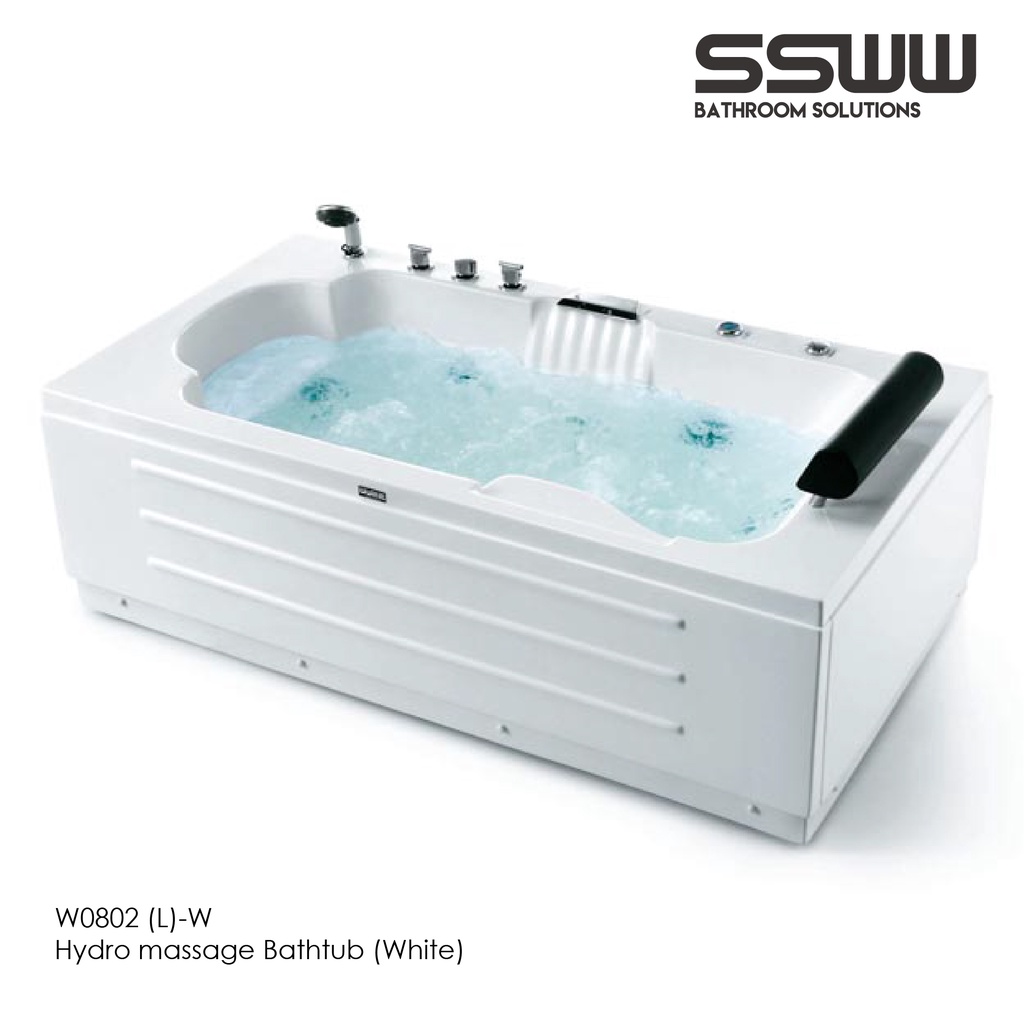 SSWW W0802 (L) - W HYDRO MASSAGE BATHTUB/JACUZZI (193 LITRES) | Shopee ...