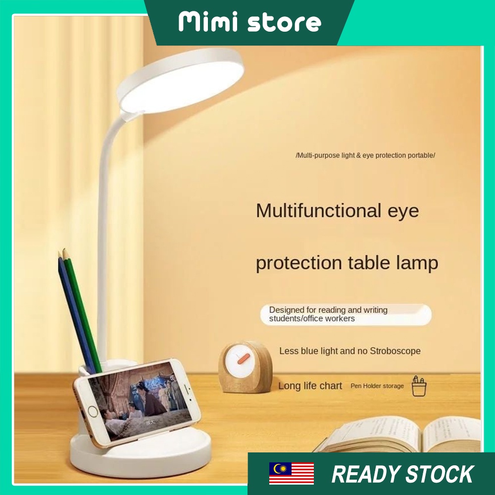Rechargeable LED Table Lamps Desk Lamp With Pen Holder Reading Lamp ...