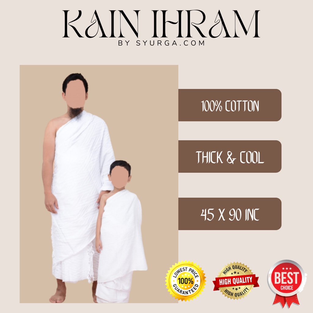 KAIN IHRAM BUAT UMRAH HAJI PREMIUM UNTUK PARA JEMAAH HAJI DAN UMRAH 100 ...
