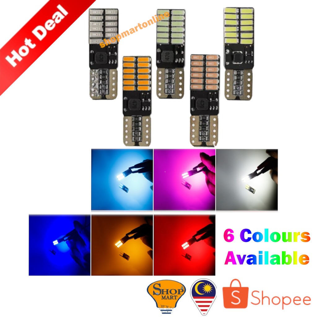 2PCS Car T10 Led Bulb Light Bulbs 4014 24SMD Led Light Persona New Saga ...