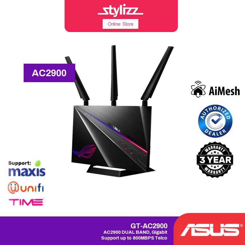 ASUS ROG Rapture GT-AC2900 Gaming Wireless WiFi Router with ...
