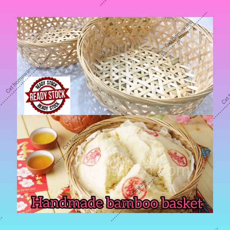 Bamboo Basket /Bakul Kukus Kuih Steam / Pao / Steam Cake / Fat Gao ...
