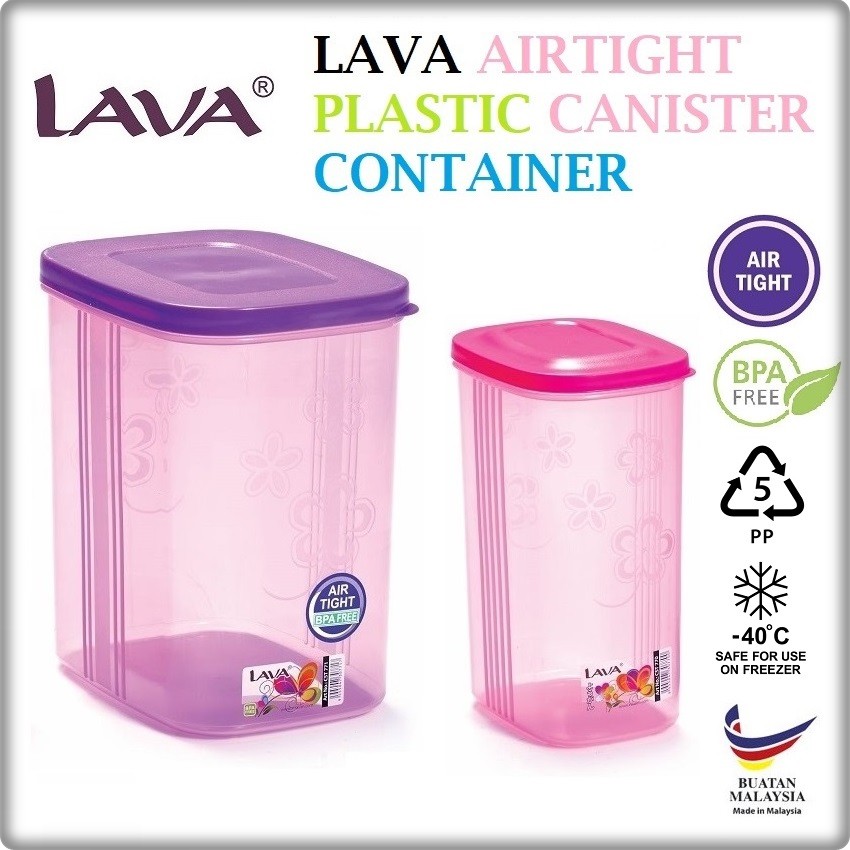 LAVA Multipurpose Airtight Plastic Container Canister LAVA Tabung Bekas ...
