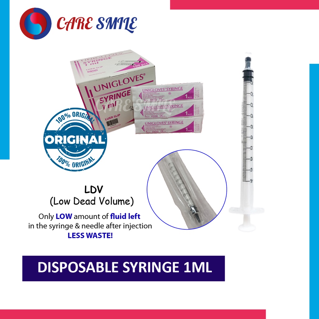 SYRINGE PICAGARI 1ML Luer Slip With or Without Detachable NEEDLE JARUM ...