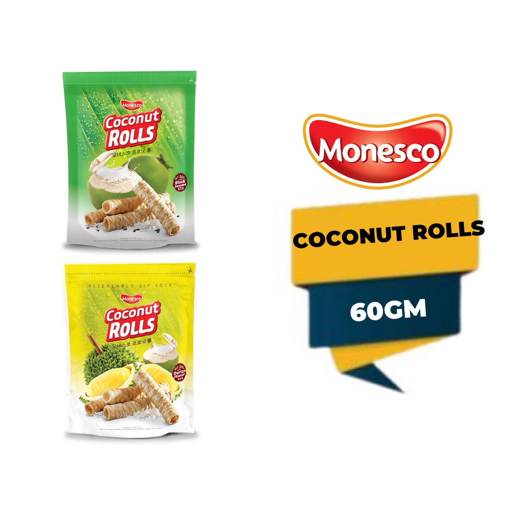 MONESCO COCONUT ROLLS (COCONUT & COCONUT-DURIAN) 60GM (ORIGINAL ...