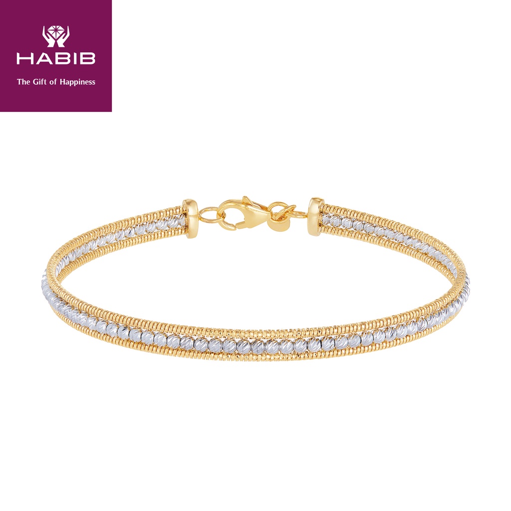 HABIB Oro Italia 916 Yellow and White Gold Bangle GB86281121(YW)-BI ...