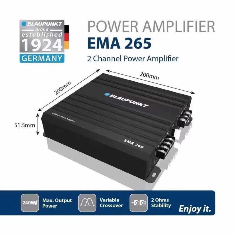 BLAUPUNKT EMA 265 CAR SPEAKER AMPLIFIER 240 WATT 2-CHANNEL POWER ...