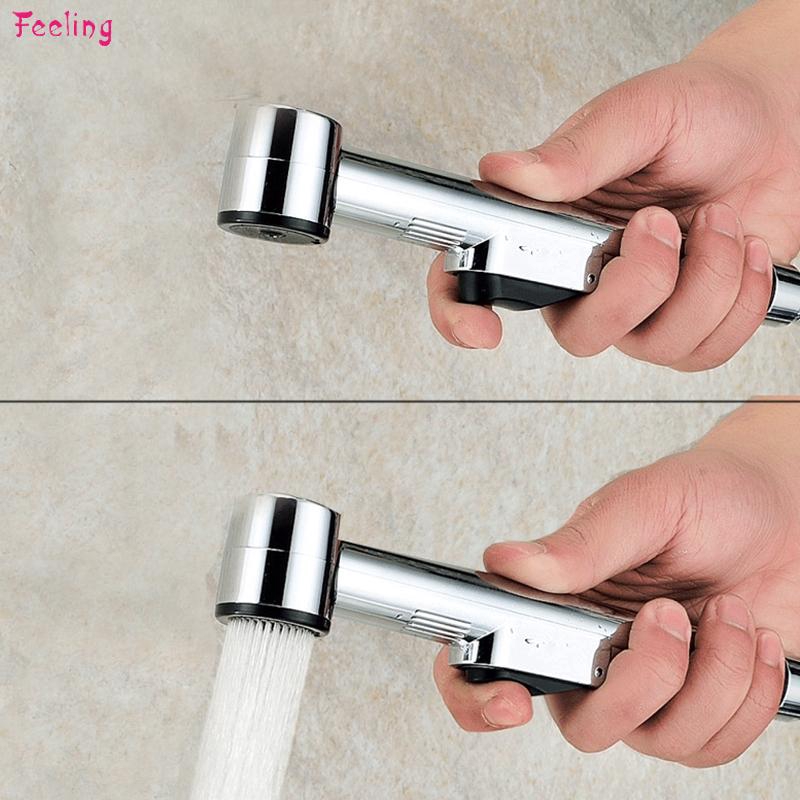🔥HOT🔥Silver Bathroom Handheld Portable Chrome Plated Bidet Shower Spray ...