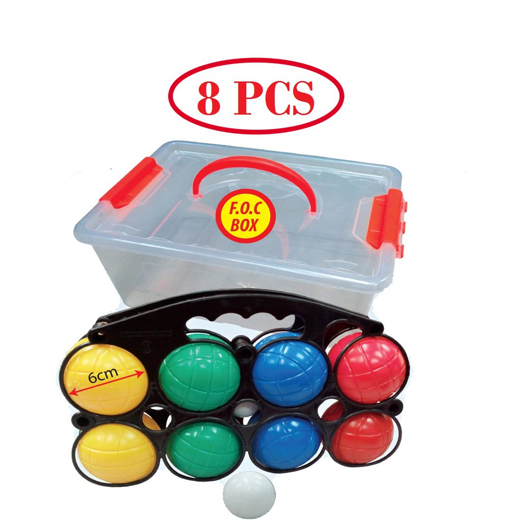 1 Set Multi-Colour Petanque, Boules, Bocce, Yard Bowl Balls (Plastic ...