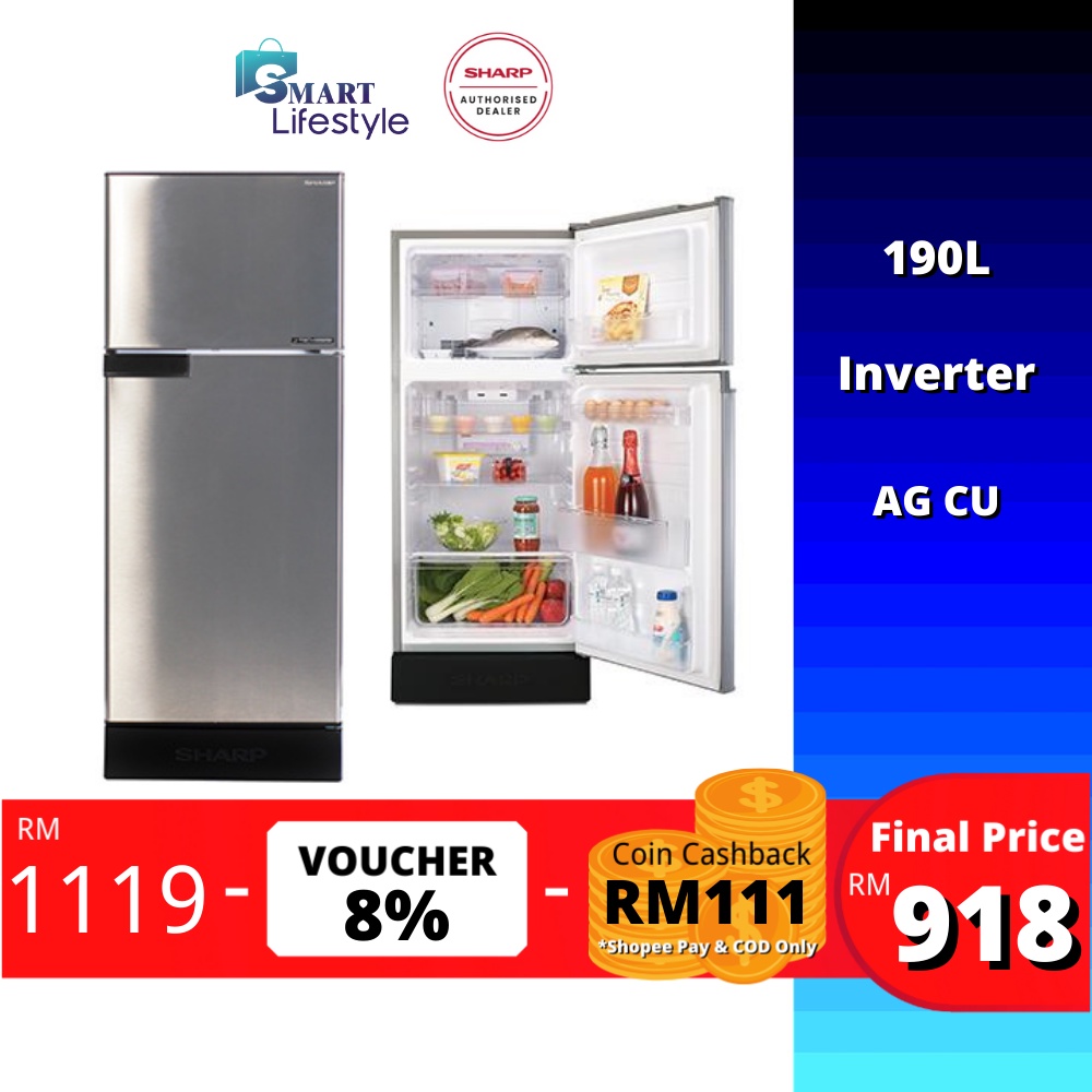 [FREE SHIPPING] Sharp Inverter Refrigerator (190L) SJ209MS | Shopee ...