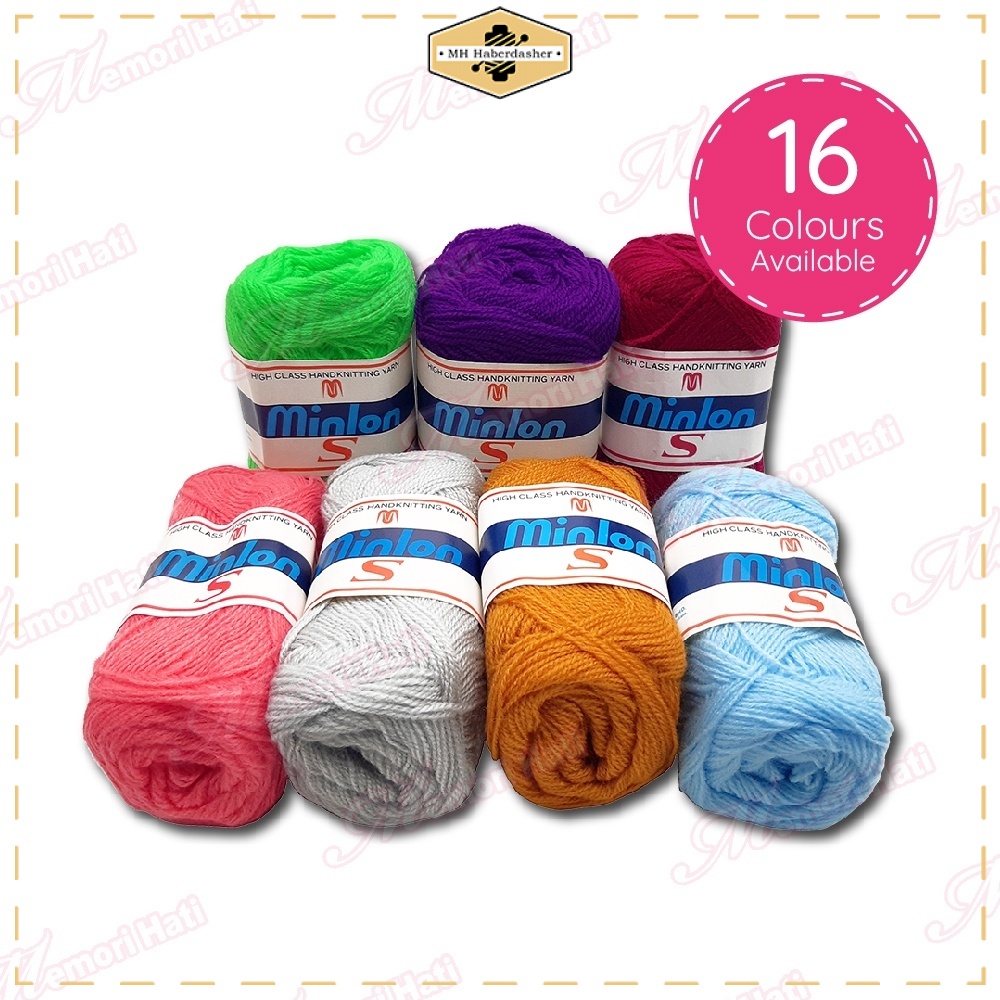 Benang Kait Minlon S Yarn 25g / 16 warna tersedia | Shopee Malaysia