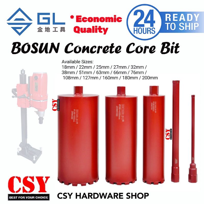 BOSUN Concrete Core Bits / Stand Drill Coring Machine Bits | Shopee ...
