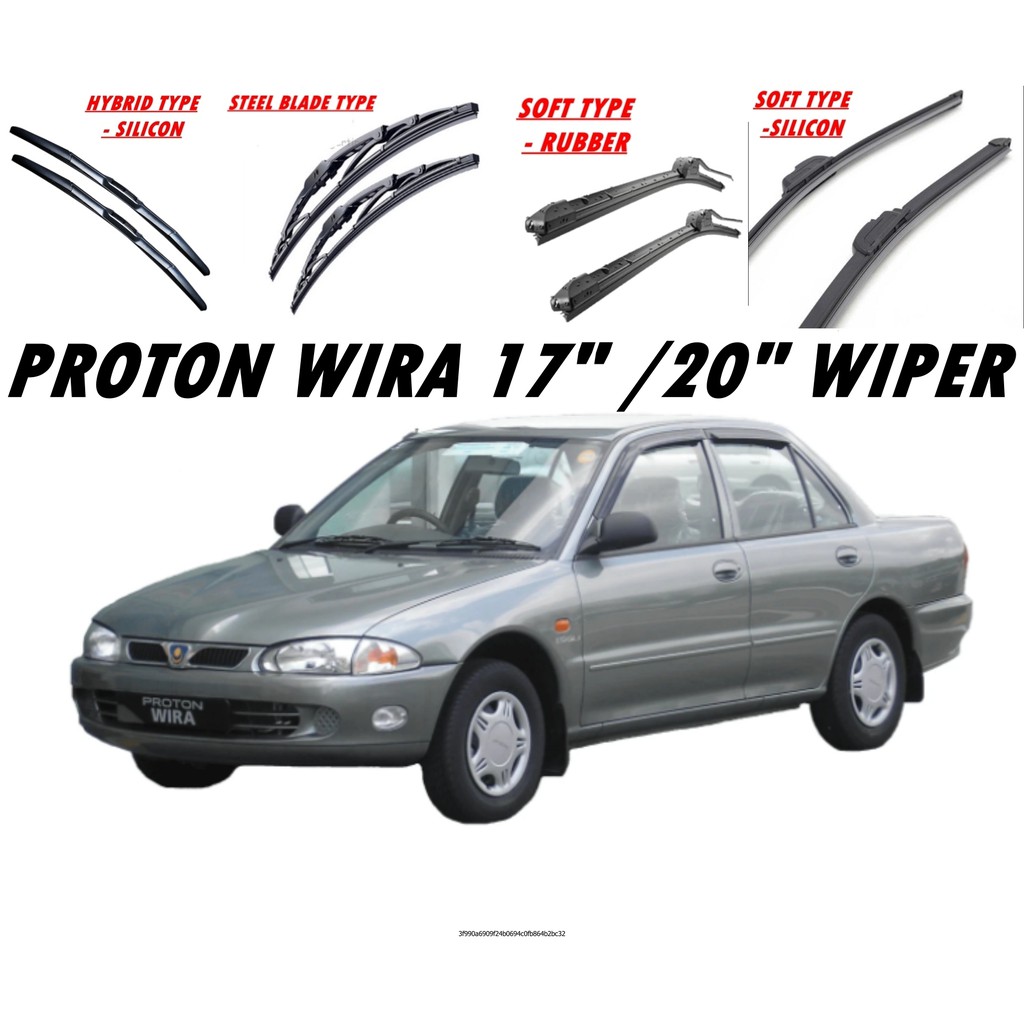 (1 PAIR ) Proton Wira 17" / 20" Selection Boneless Mugen Silicone Soft Steel Windshied Car Wiper ...